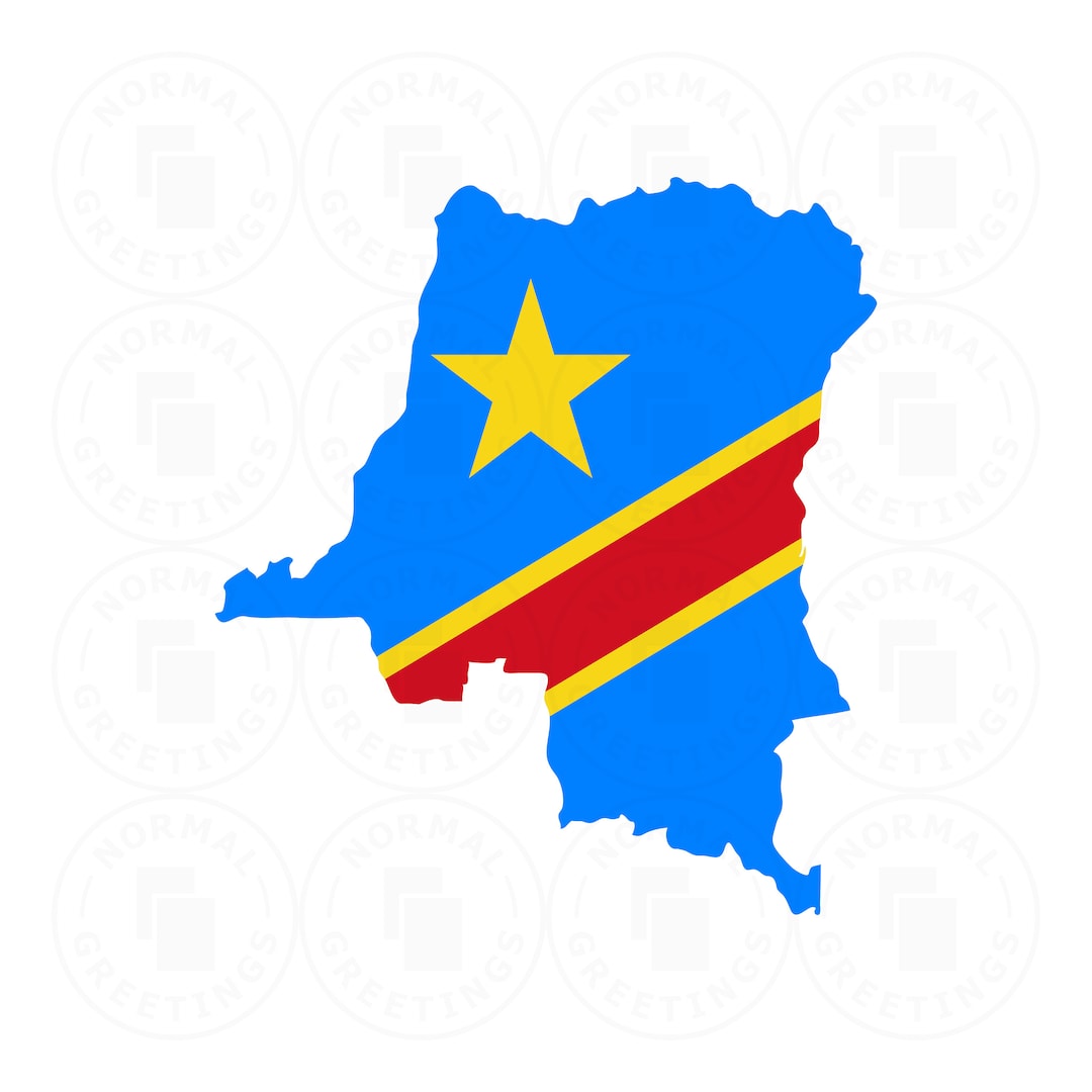 Democratic Republic of Congo Flag Script SVG PNG Congolese Flag Central ...