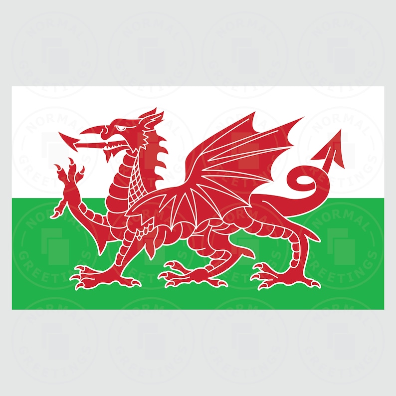 Welsh Flag Wales UK United Kingdom Cardiff Minimalist Simple - Etsy
