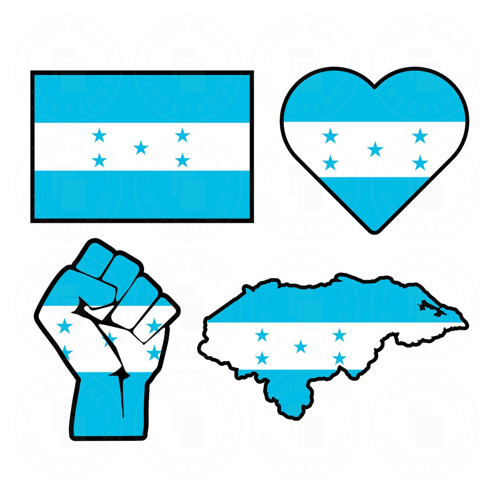 Honduras SVG PNG Bundle Flag Bandera Hondureña Cricut Files Cut Files ...