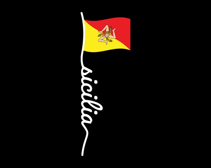 Sicily Sicilia Flagpole Script SVG PNG Sicilian Flag Sicilian - Etsy