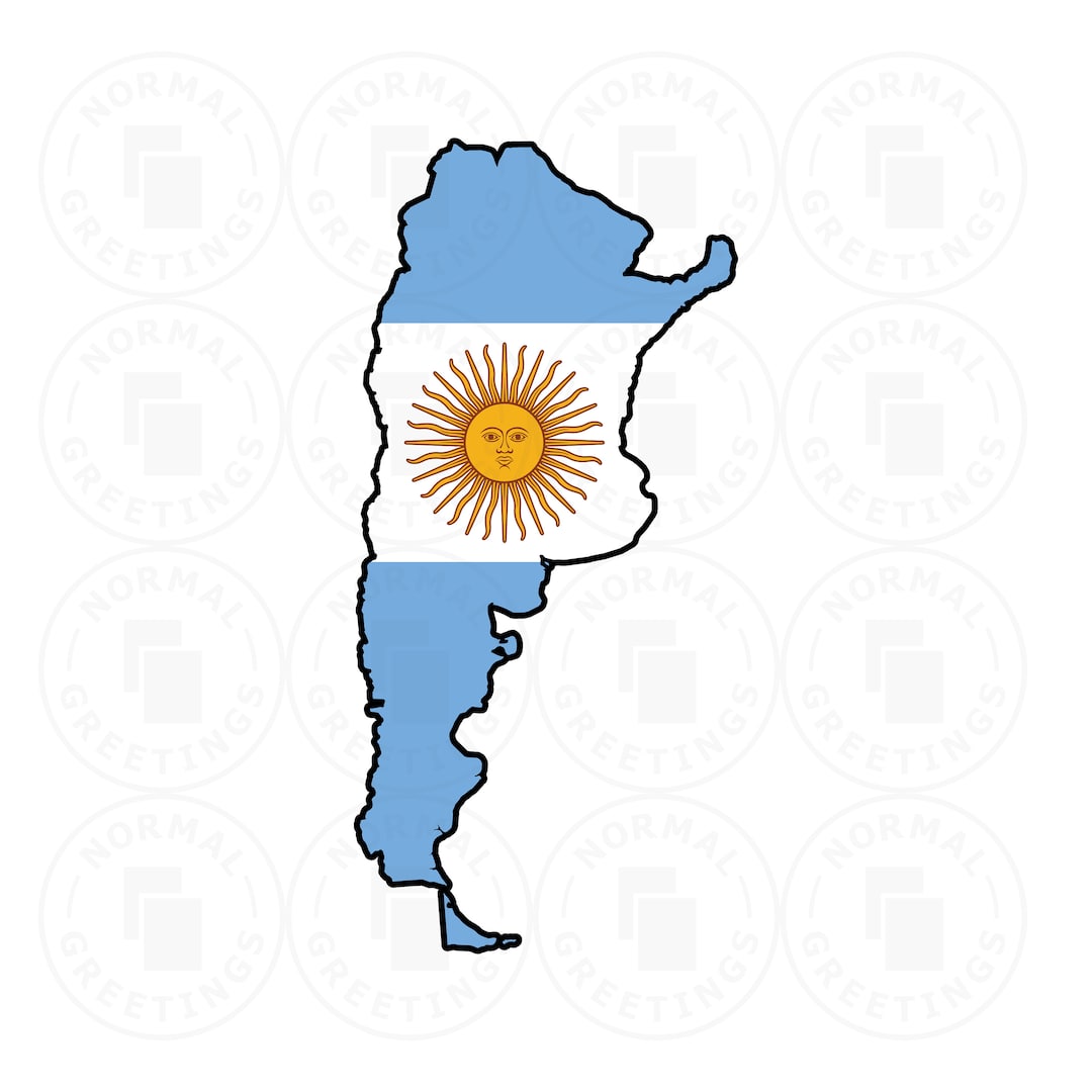 Argentina Flag Map Outline SVG PNG Flag Bandera De Argentina Cricut Cut ...