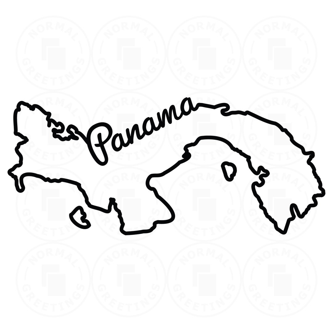 Panama Outline Script SVG Panamanian Panameña Cricut Cut Files Vector ...