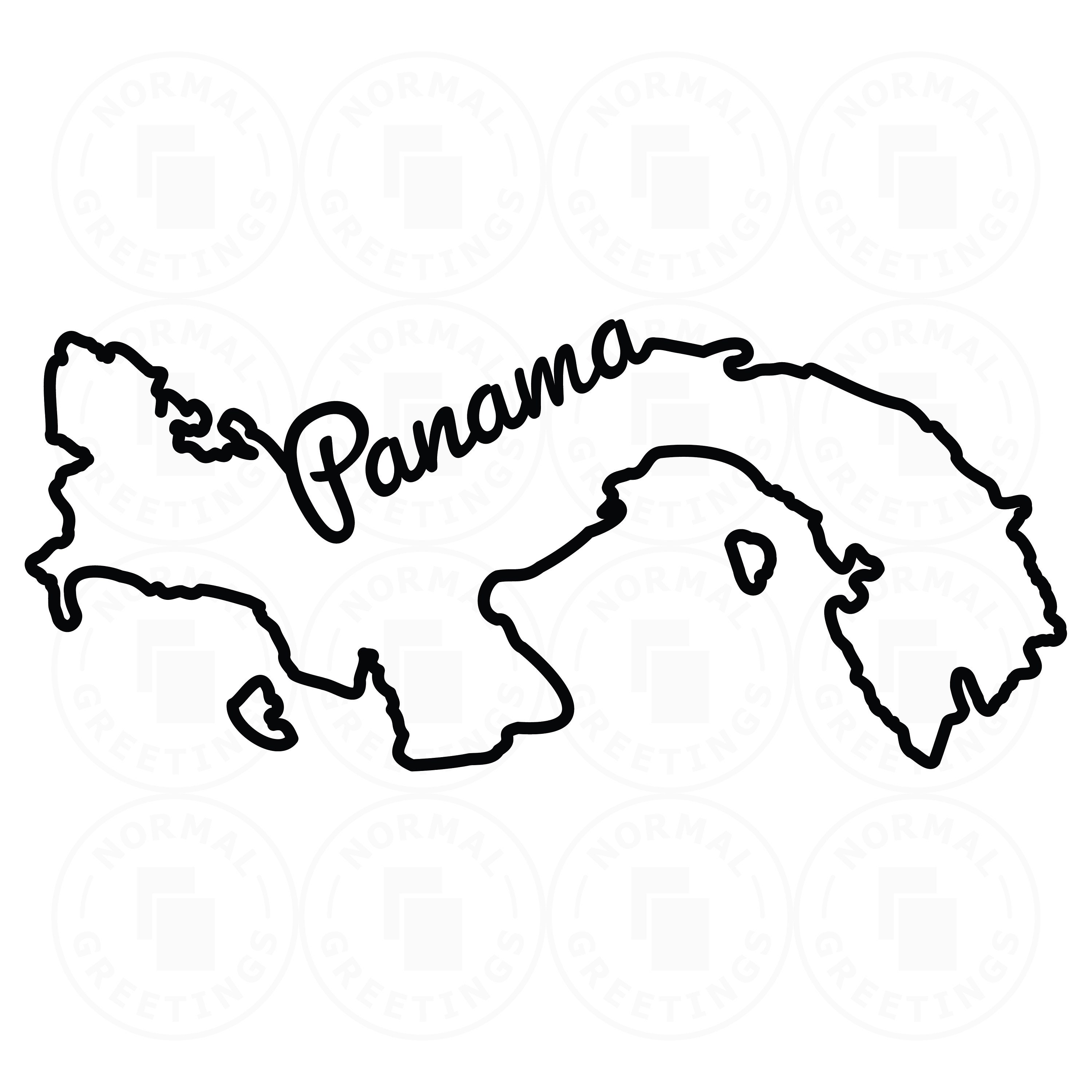 Panama Outline Script SVG Panamanian Panameña Cricut Cut Files Vector ...