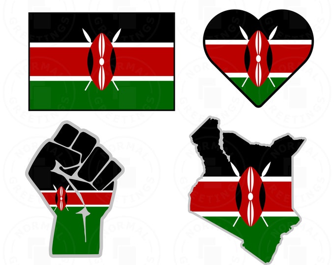 Kenya Flag SVG PNG Bundle Kenyan Flag Kenyan Pride African American ...