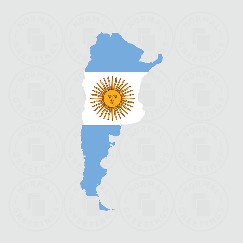 Argentina Flag Map Outline SVG PNG Flag Bandera De Argentina - Etsy