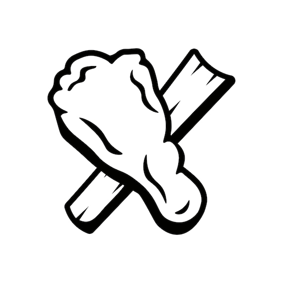 Black And White Chicken Wing Clipart