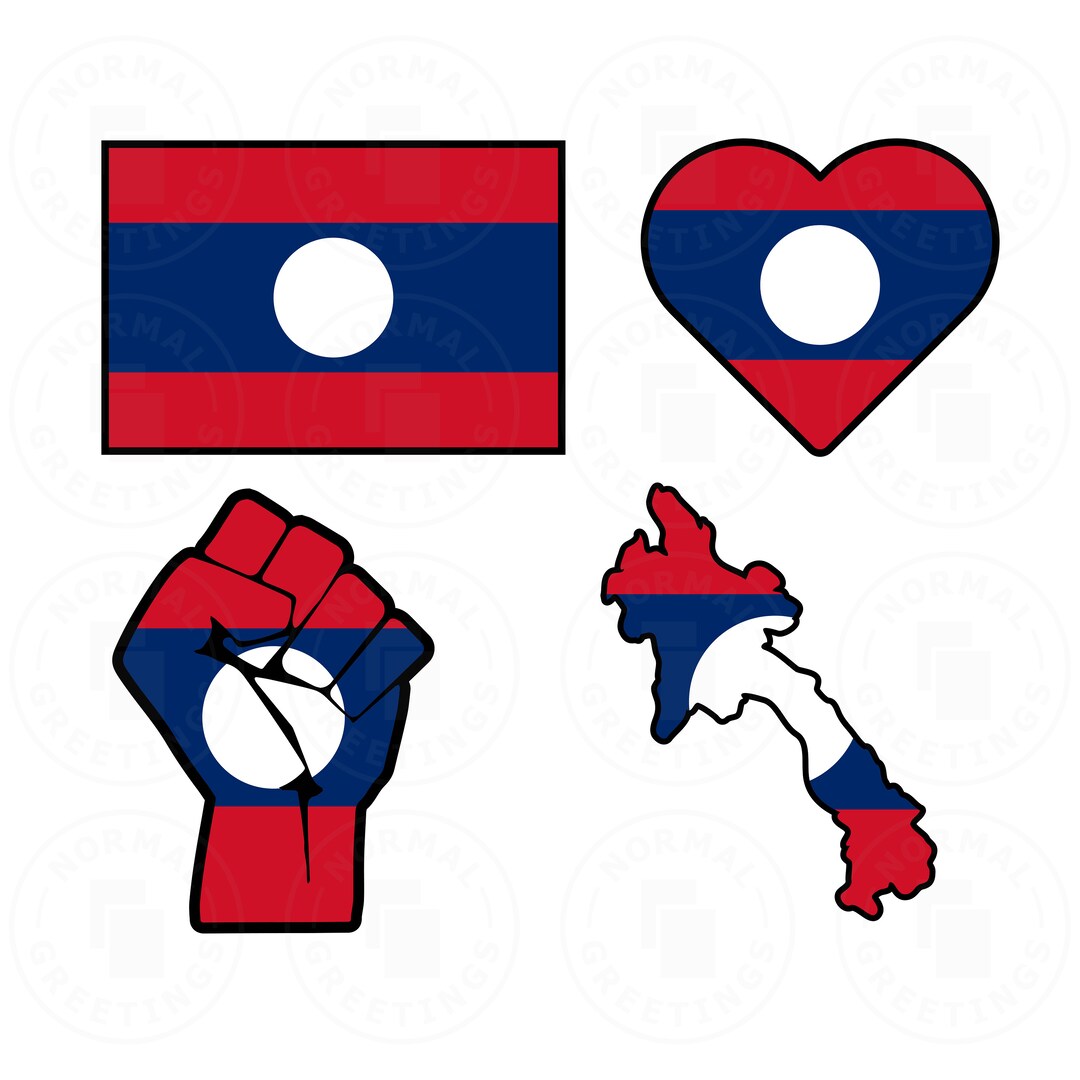 Laos Flag SVG PNG Bundle Laotian Flag Lao Asian American Pride ...