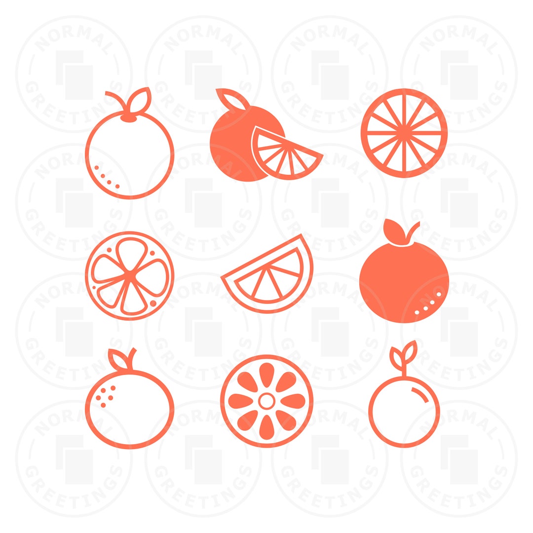 Oranges Bundle Fruit Cricut Cut Files SVG Citrus Orange Slice PNG Clip ...