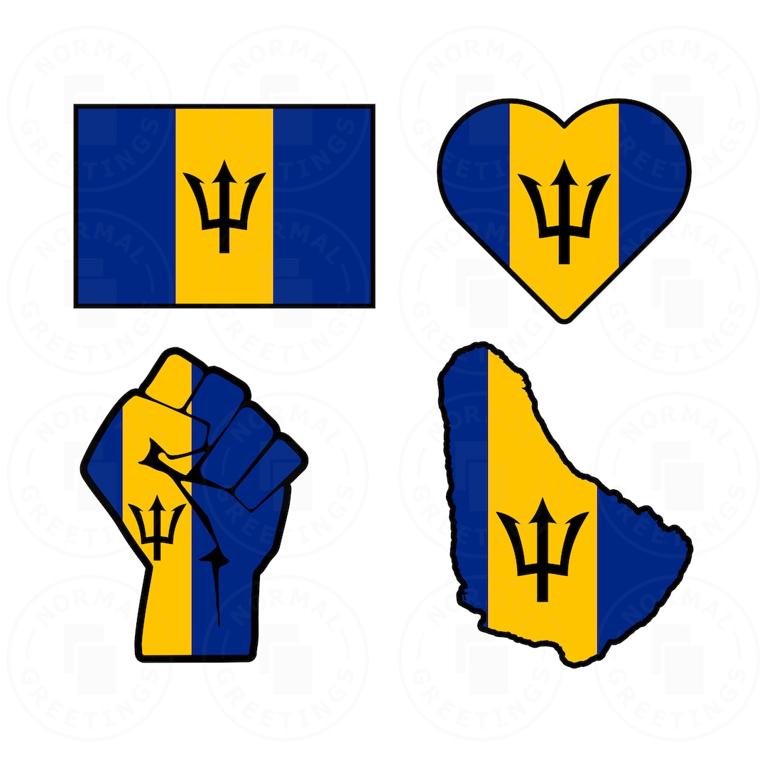 Barbados Flag SVG PNG Bajan Bundle Barbadian Flag Caribbean American ...