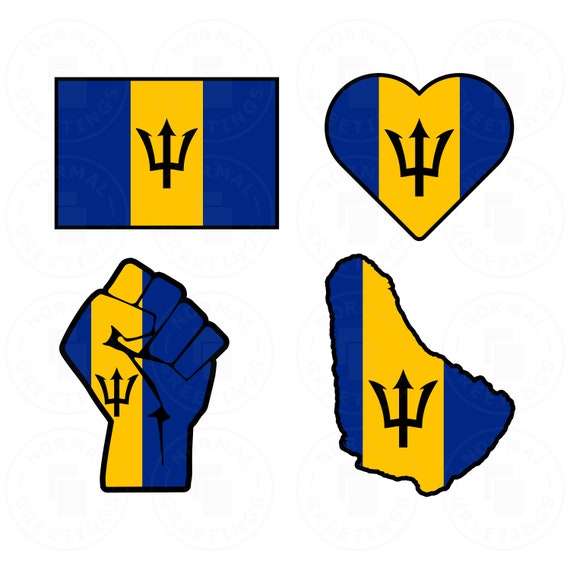 Barbados Flag SVG PNG Bajan Bundle Barbadian Flag Caribbean - Etsy Finland