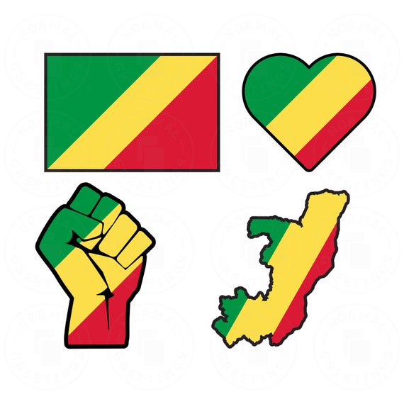 Republic of Congo Flag SVG PNG Bundle Congolese Flag Central - Etsy