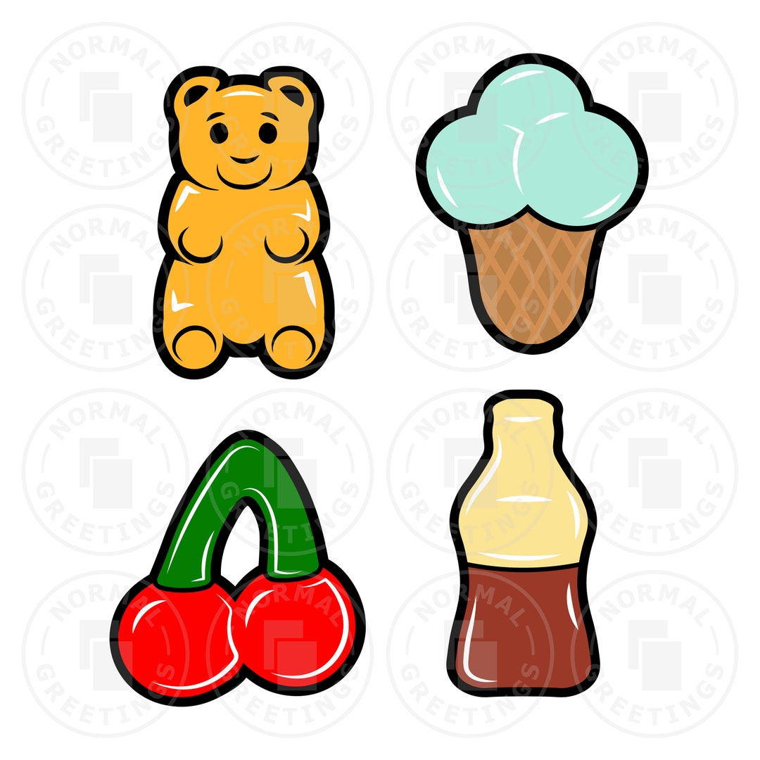 Gummy Candy Gummy Bear Gummy Ice Cream Cone Gummy Cherries Gummy Root ...