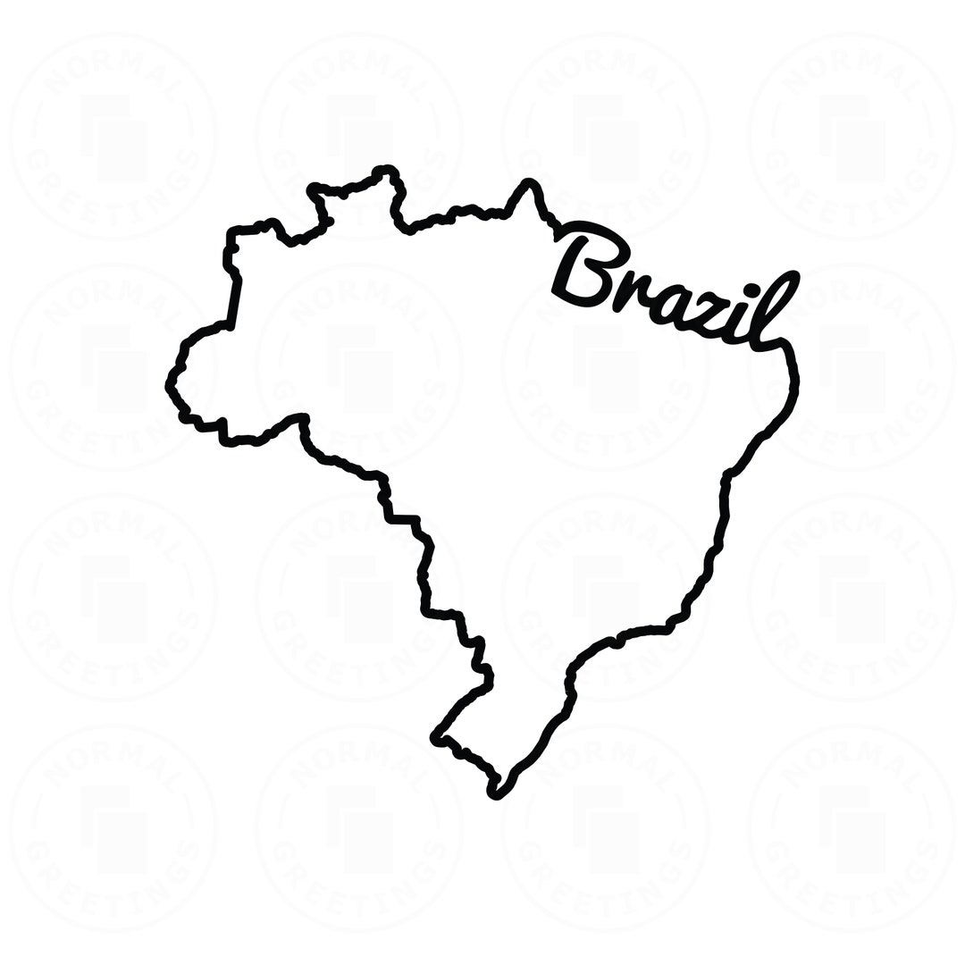 Brazil Outline Script SVG PNG Bundle Brazilian South America Cricut Cut ...