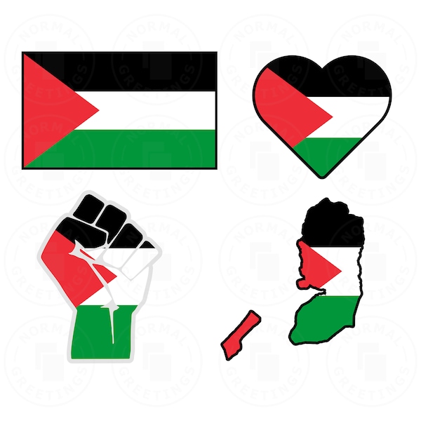 Palestine Flag Vector - Etsy