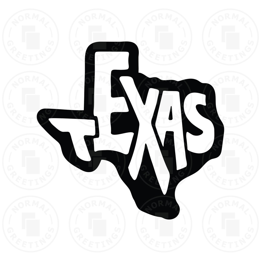 Texas Outline Funky Font Texan American Cricut Files Cut File SVG PNG ...