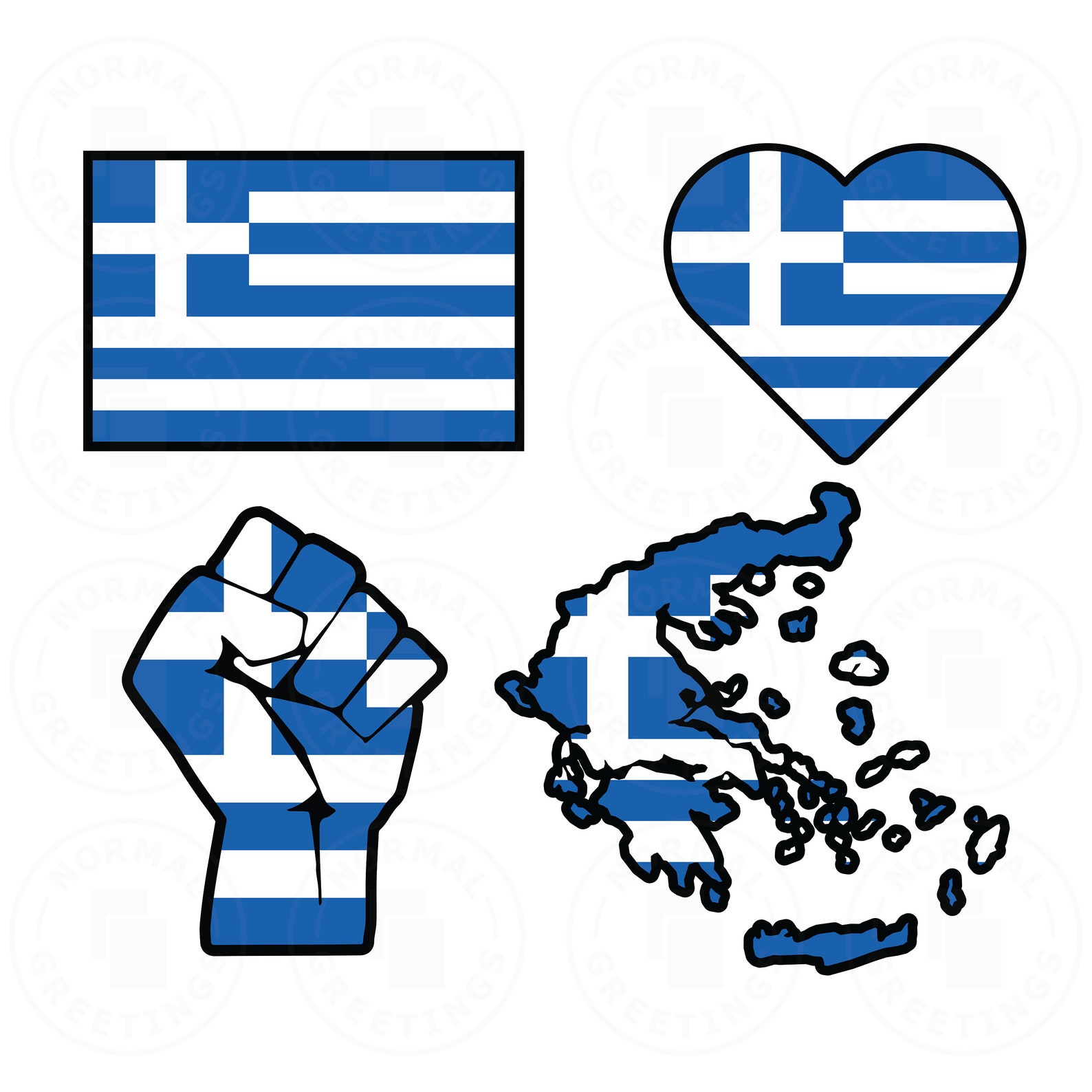 Greece Flag SVG PNG Bundle Greek Flag Greek American Pride - Etsy