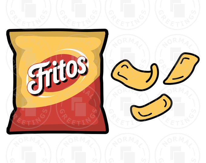 Bag of Fritos Chips Logo Corn Bag of Chips Clip Art Cartoon ...