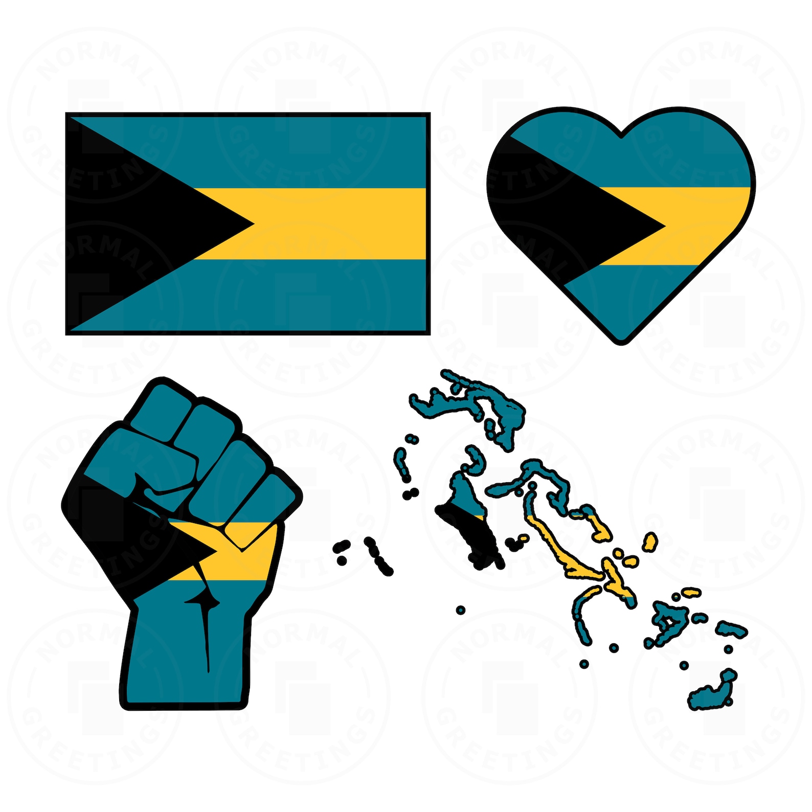 Bahamas Flag SVG PNG Bundle Bahamian Flag Caribbean American Pride ...
