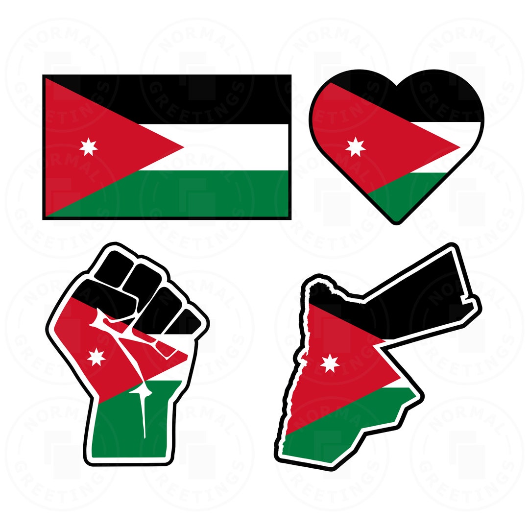 Jordan Flag SVG PNG Bundle Jordanian Flag Cricut Cut Files Vector ...