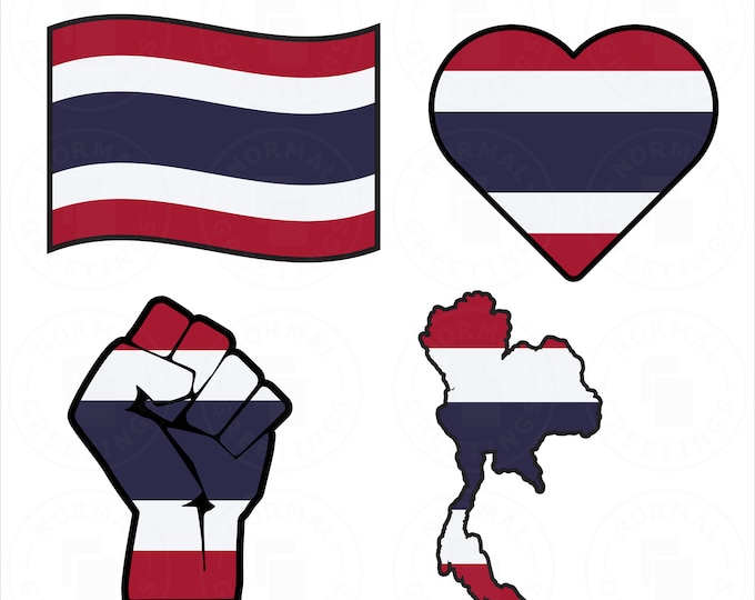 Thailand Flag SVG PNG Bundle Thai Flag Thai American Pride Asia Cricut ...