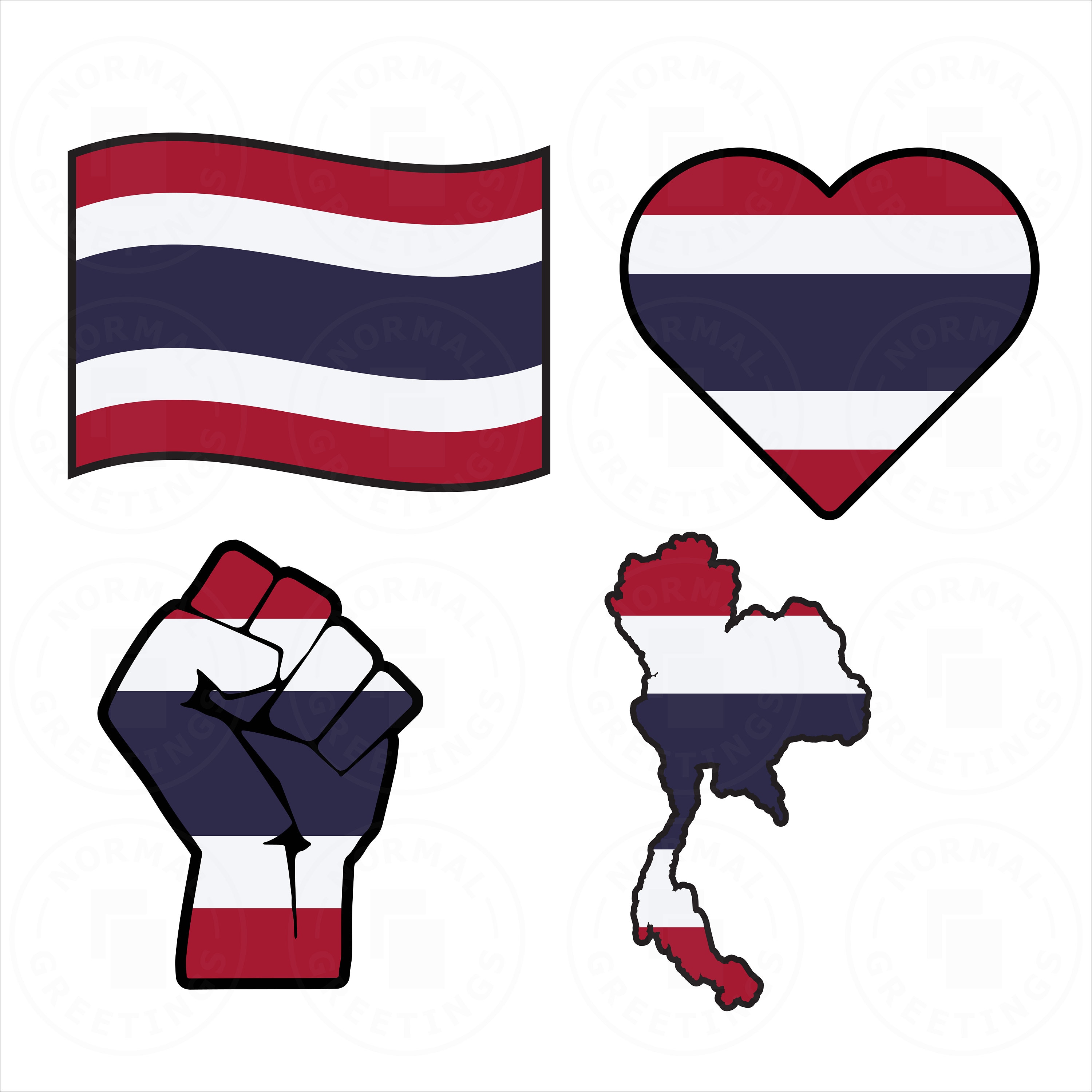 Thailand Flag SVG PNG Bundle Thai Flag Thai American Pride Asia Cricut ...