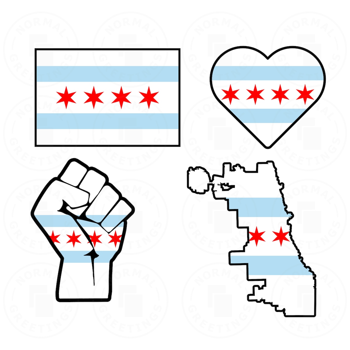 Chicago Flag SVG PNG Bundle Chicago Illinois City Flag - Etsy