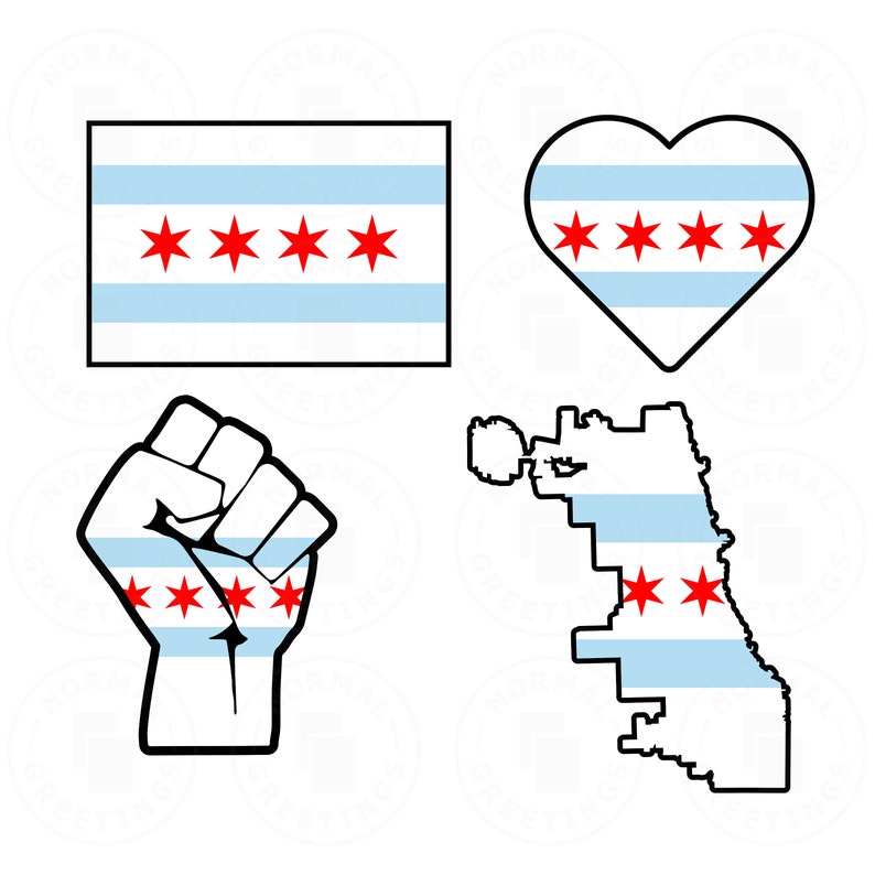 Chicago Flag SVG PNG Bundle Chicago Illinois City Flag - Etsy