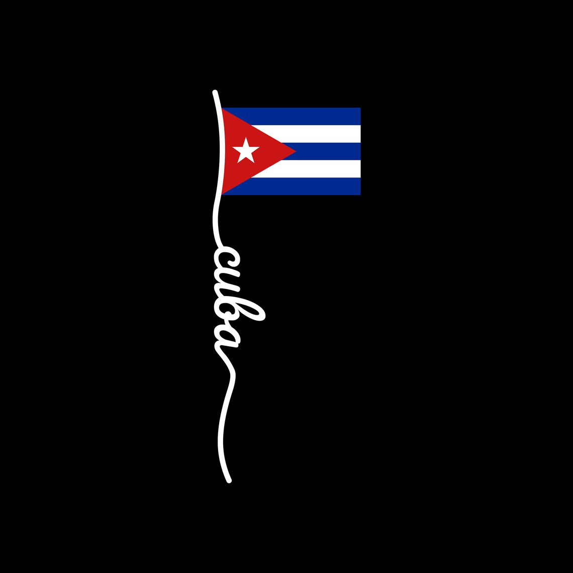 Cuba Flagpole Script SVG PNG Flag Bandera Cubana Cricut Files Cut Files ...