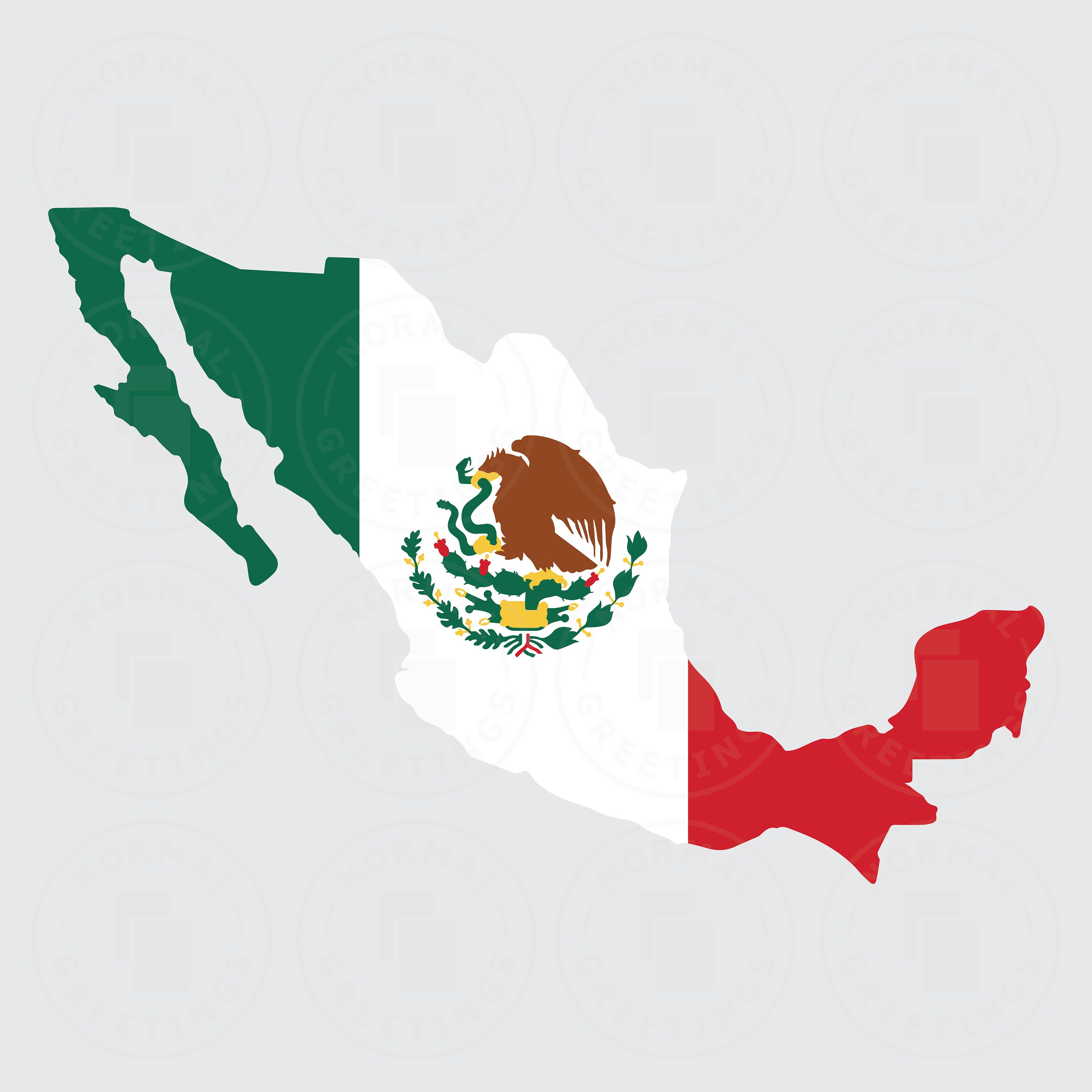 Mexico Outline Shape Mexican Flag Simple Minimalist Bandera Mexicana De