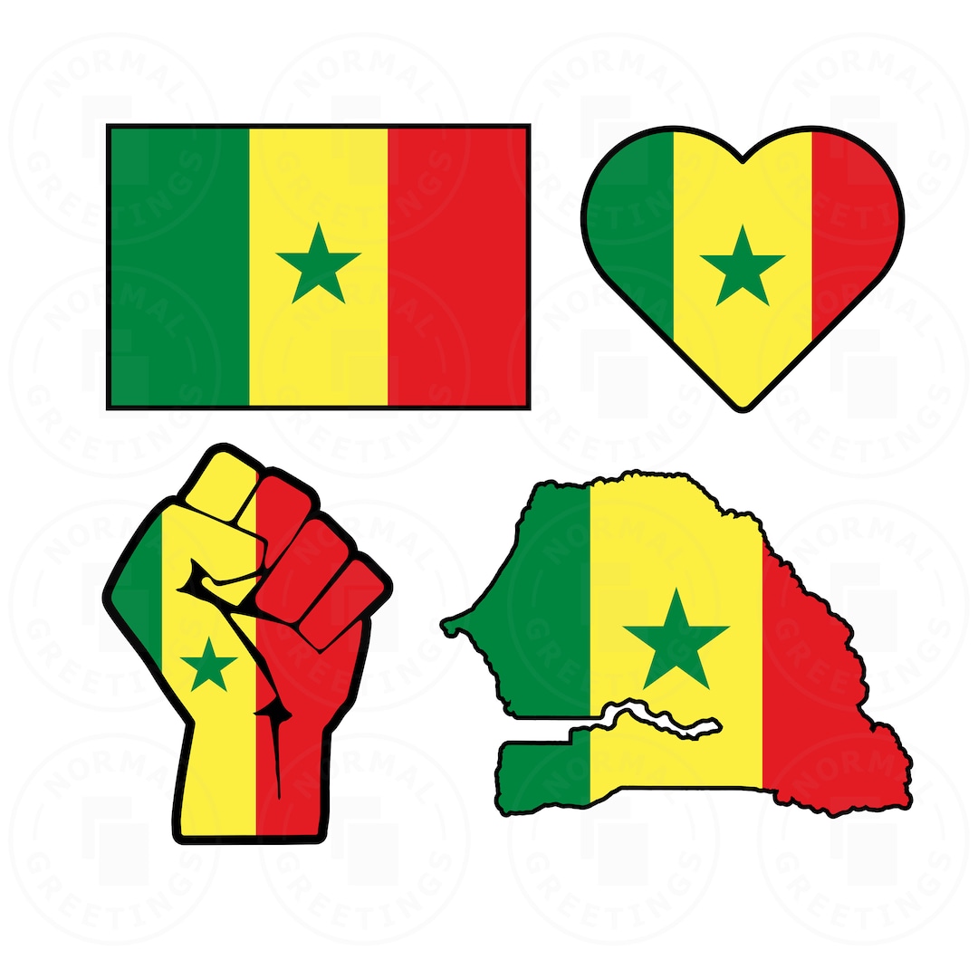 Senegal Flag SVG PNG Bundle Senegalese Flag Senegalese Pride African American Cricut Files ...