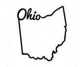 Ohio Map Stencil Outline Script Font Ohioan American Cricut - Etsy