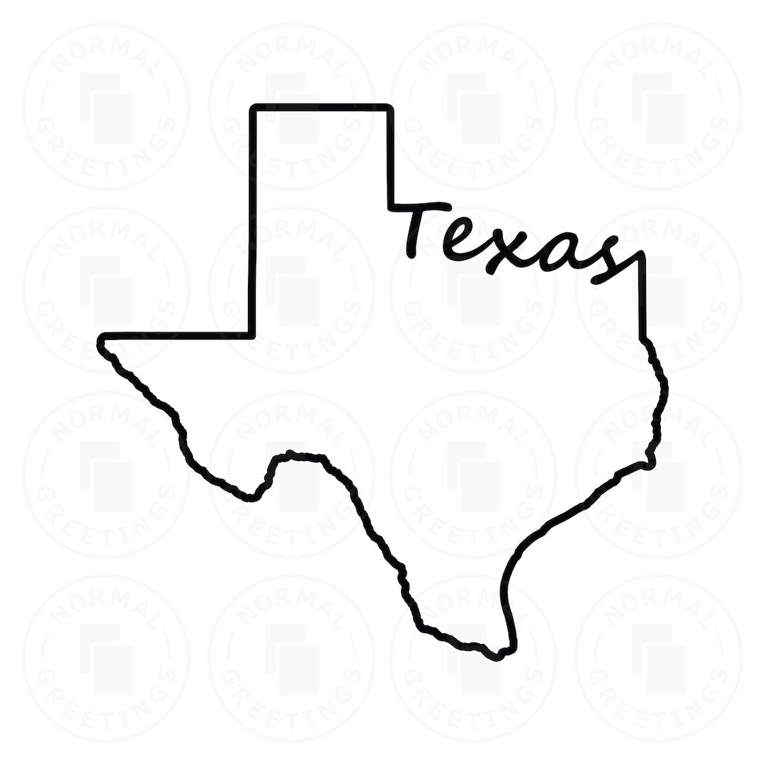 Texas Map Stencil Outline Script Font Texan American Cricut Files Cut ...