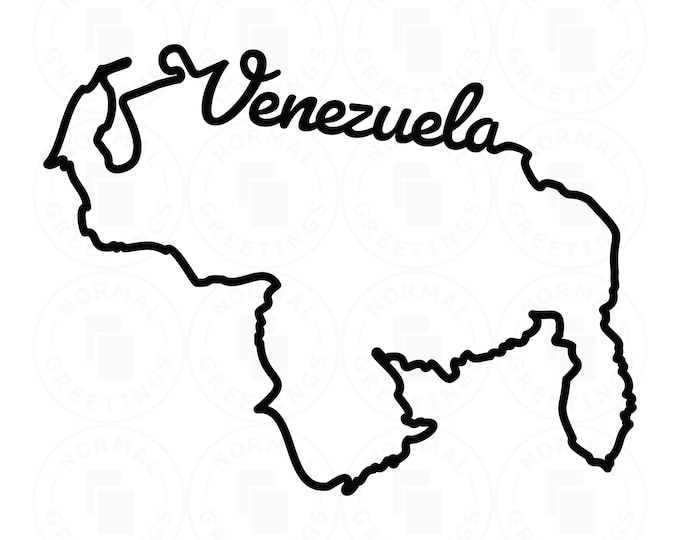 Venezuela SVG PNG Outline Map Script Venezuelan Border Venezolana ...