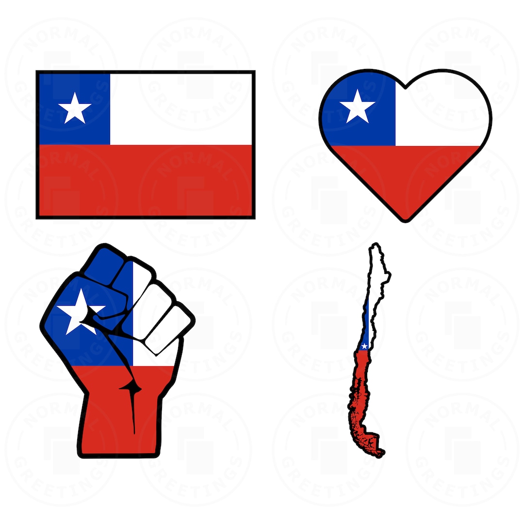 Chile SVG PNG Bundle Chilean Flag Bandera Chilena Cricut Files Layered ...