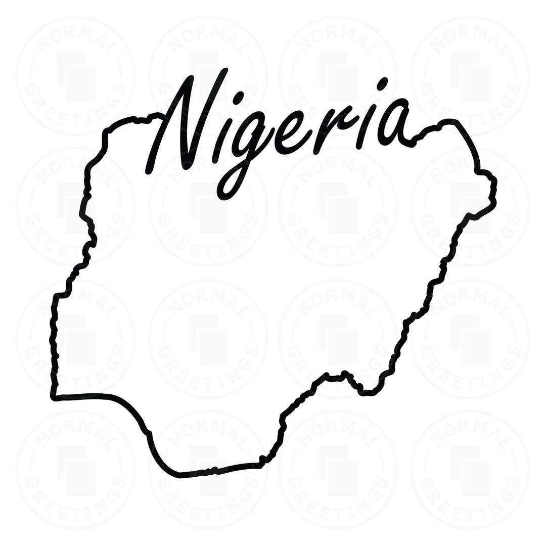 Nigeria Map Stencil Outline Nigerian American Africa Lagos Cricut Files ...