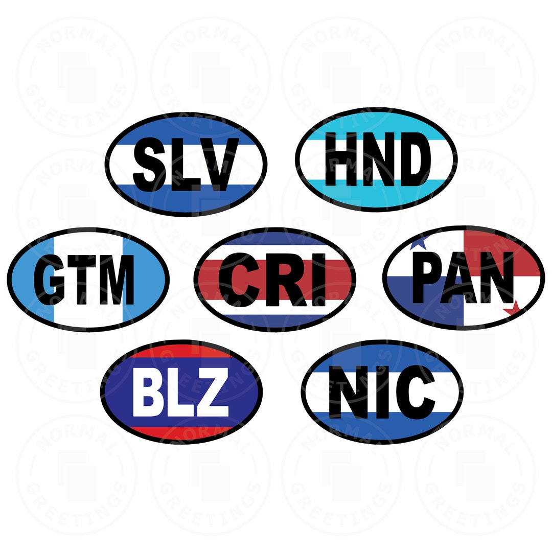 Central America Oval Bumper Stickers Cricut Files Cut Files SVG PNG El ...