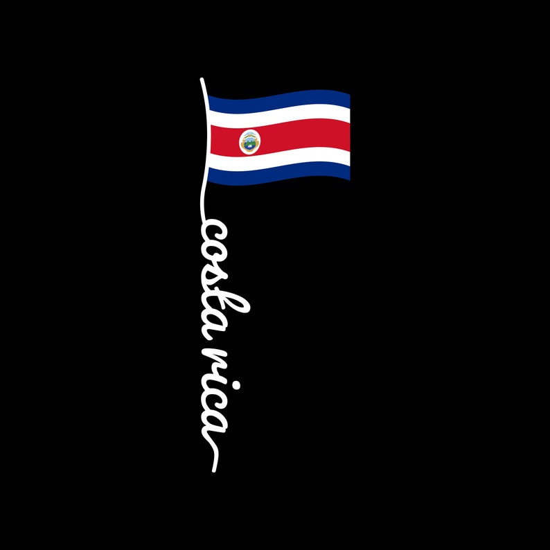Costa Rica Flagpole Script SVG Bandera Costarricense - Etsy
