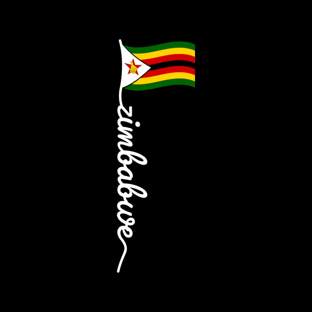 Zimbabwe Flag Script SVG PNG Zimbabwean American Africa Harare Cricut ...