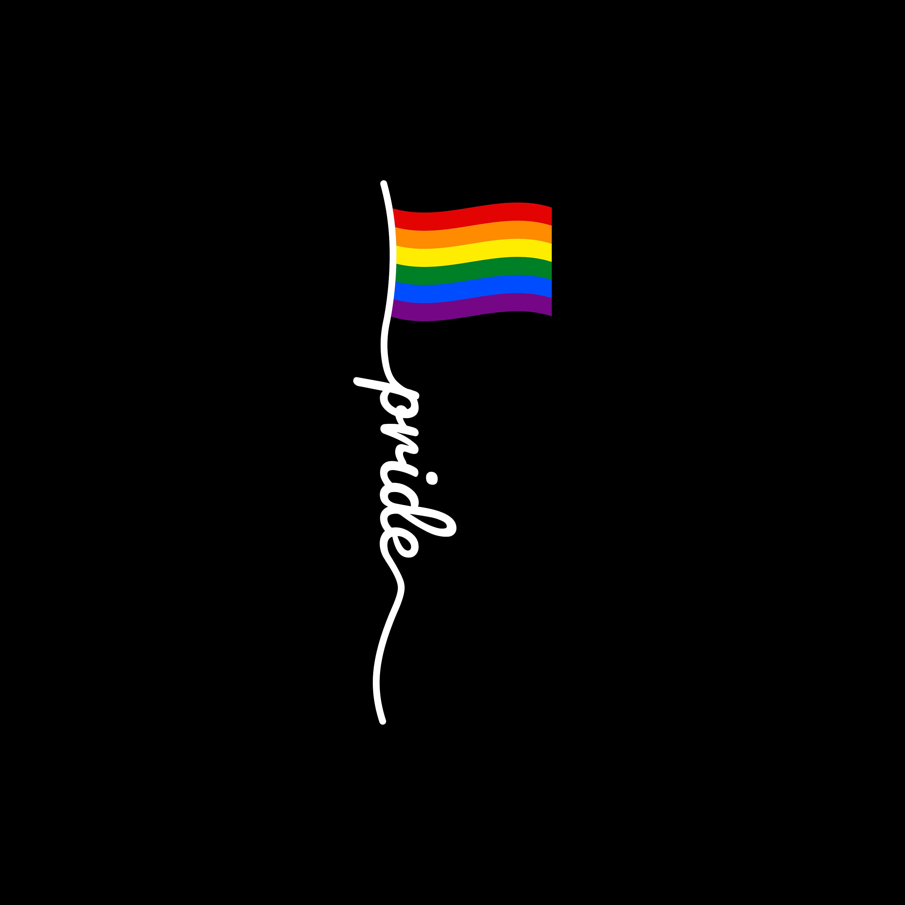 Pride Flag Script Font LGBTQ Flagpole Rainbow Flag Cricut - Etsy