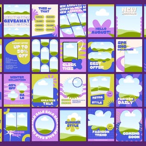 Bold Minimalist Instagram Post Stories Templates | Editable Vibrant ...
