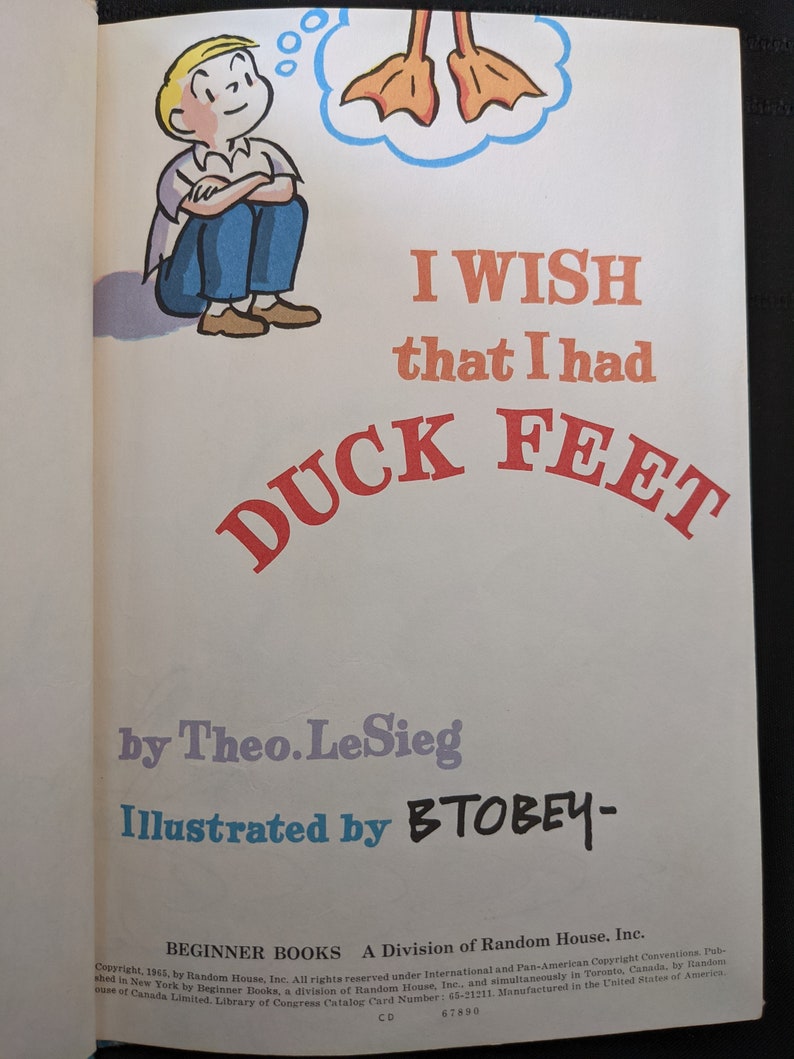 Vintage Dr. Seuss 1965 I Wish I Had Duck Feet - Etsy