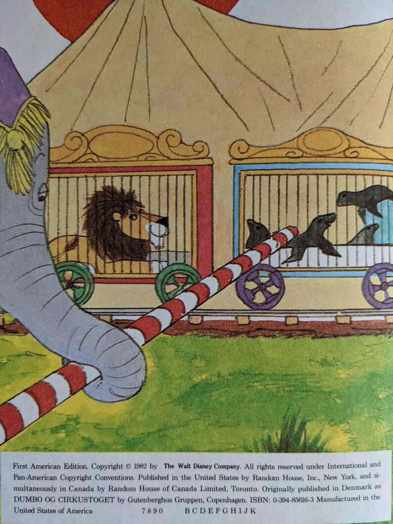 Vintage Walt Disney Book 1982 Dumbo and the Circus Train - Etsy