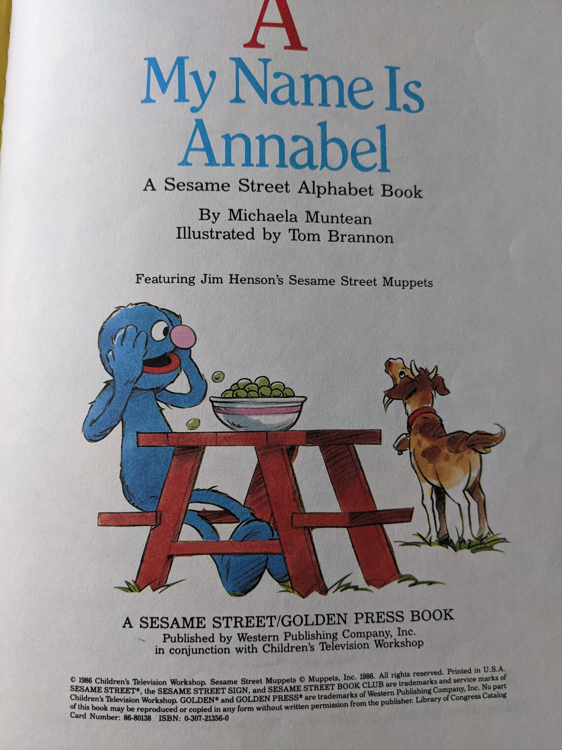 Vintage Sesame Street Book 1986 A My Name is Annabel - Etsy