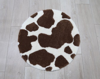 Cow Print Rug - Etsy