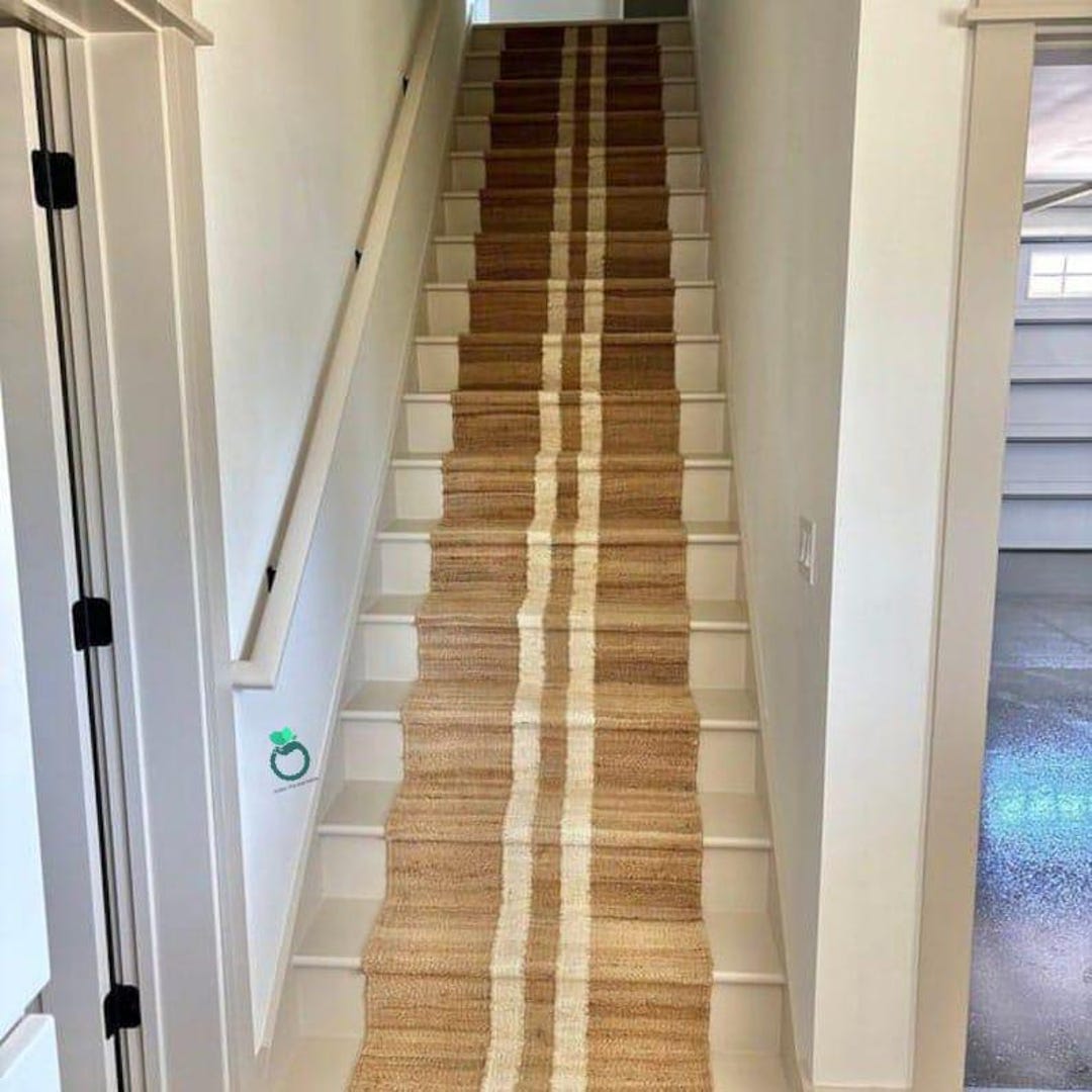 Natural Jute Runner - Stair Runner, Self Fit Stairs Runner, Hemp Jute ...
