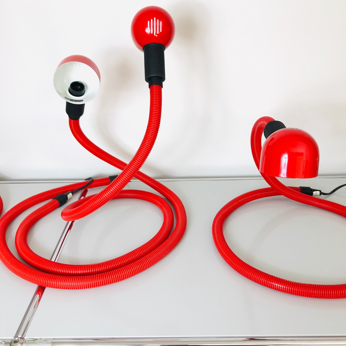 80s Nuova Veneta Lumi Table Lamp Red Adjustable Lamp Red - Etsy