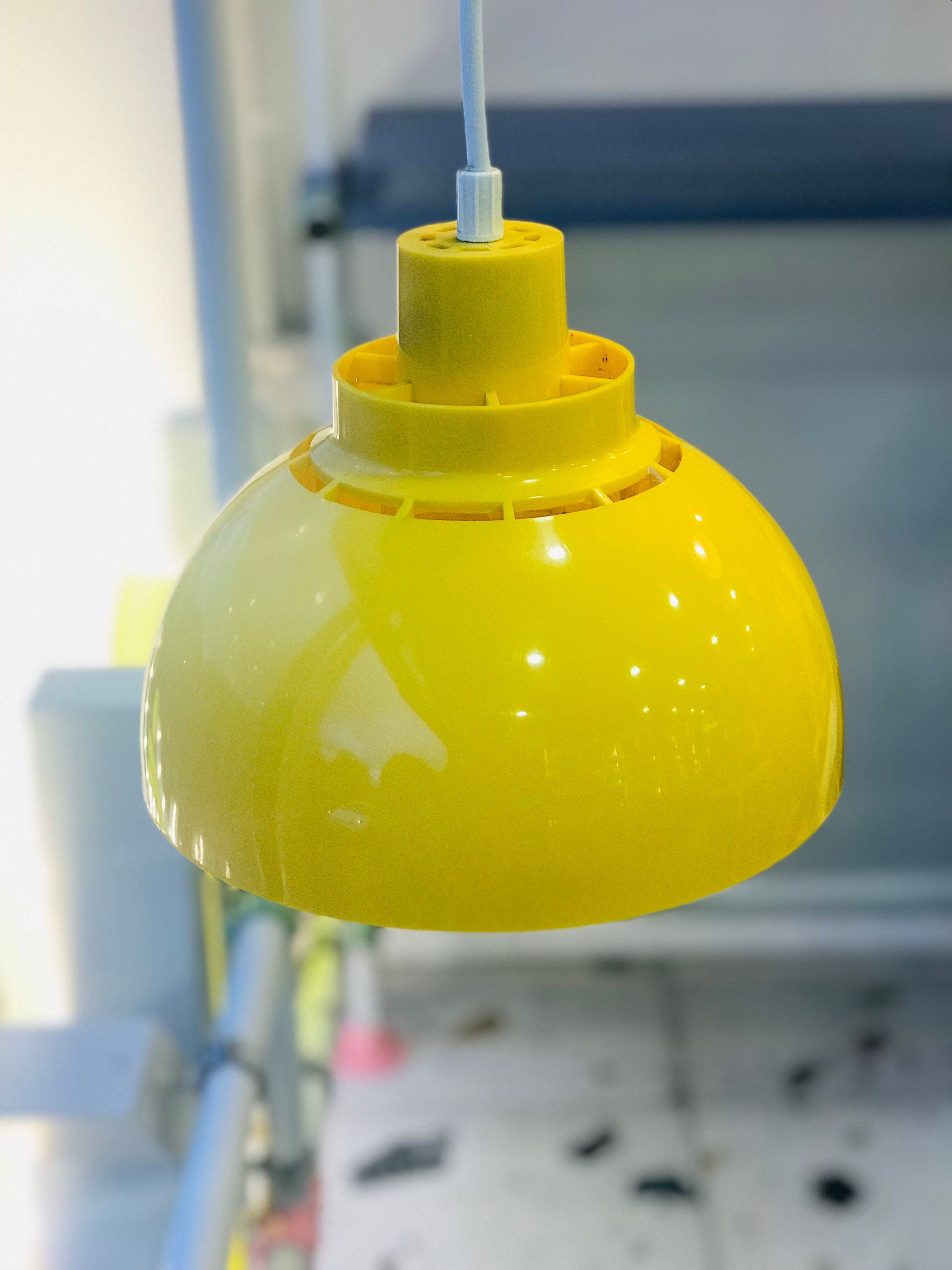 Vintage 60s Yellow Plastic Pendant Light, Minisol Light Designed by K ...