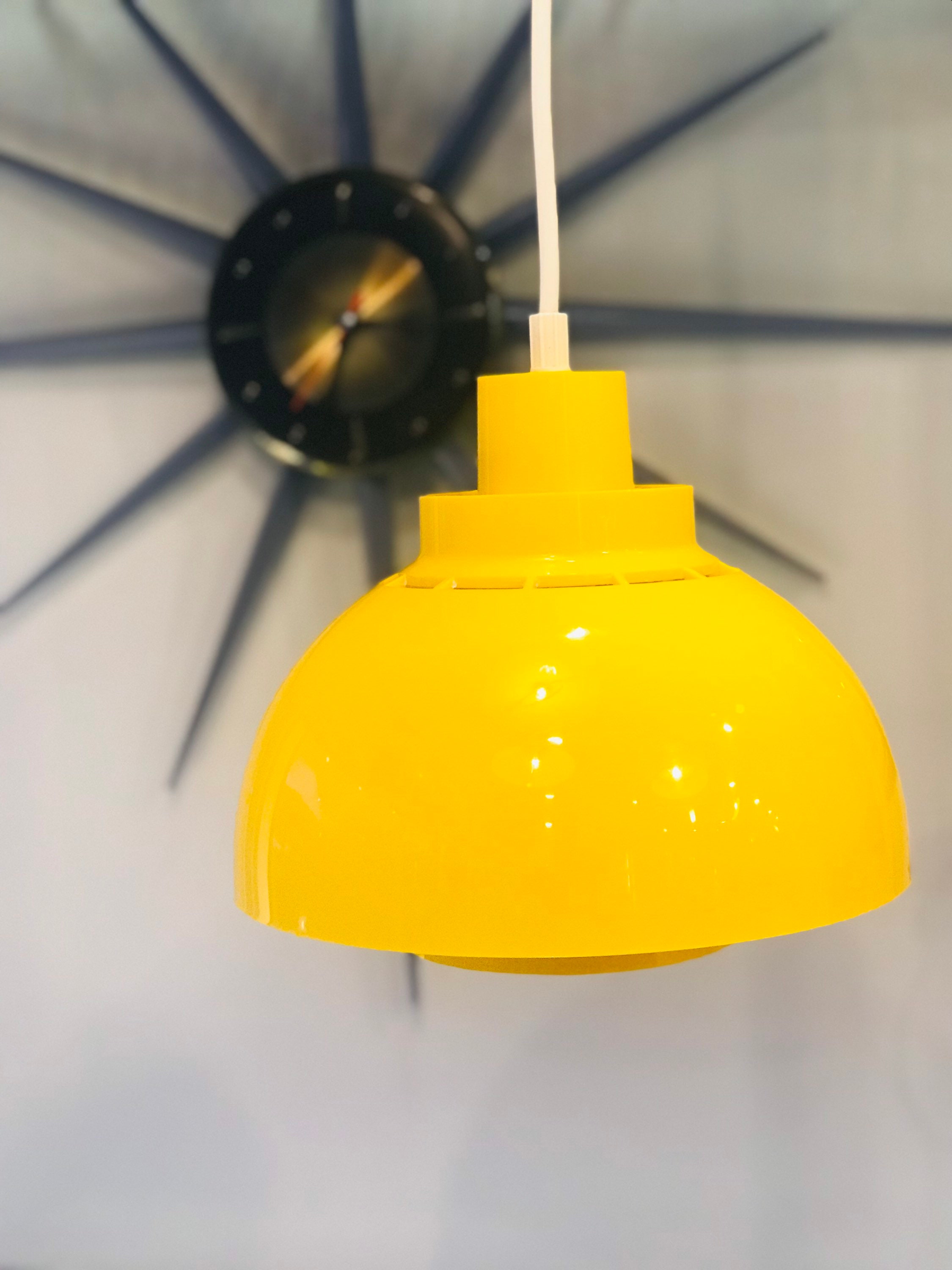 Vintage 60s Yellow Plastic Pendant Light Minisol Light - Etsy