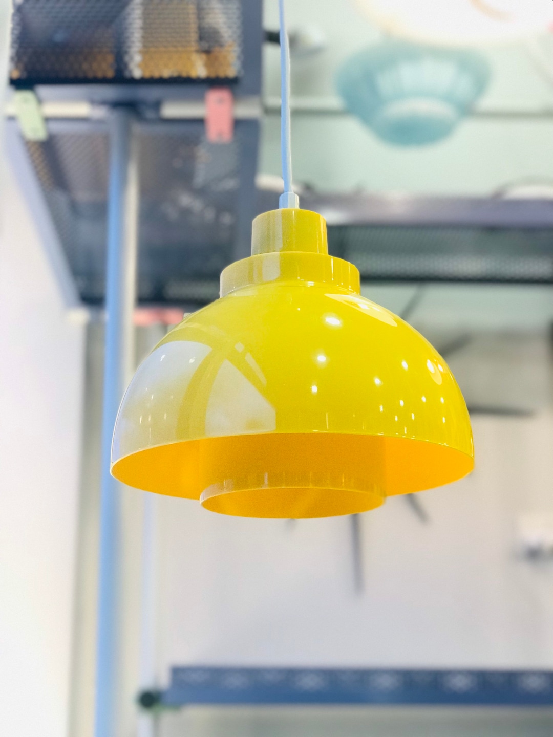 Vintage 60s Yellow Plastic Pendant Light, Minisol Light Designed by K ...
