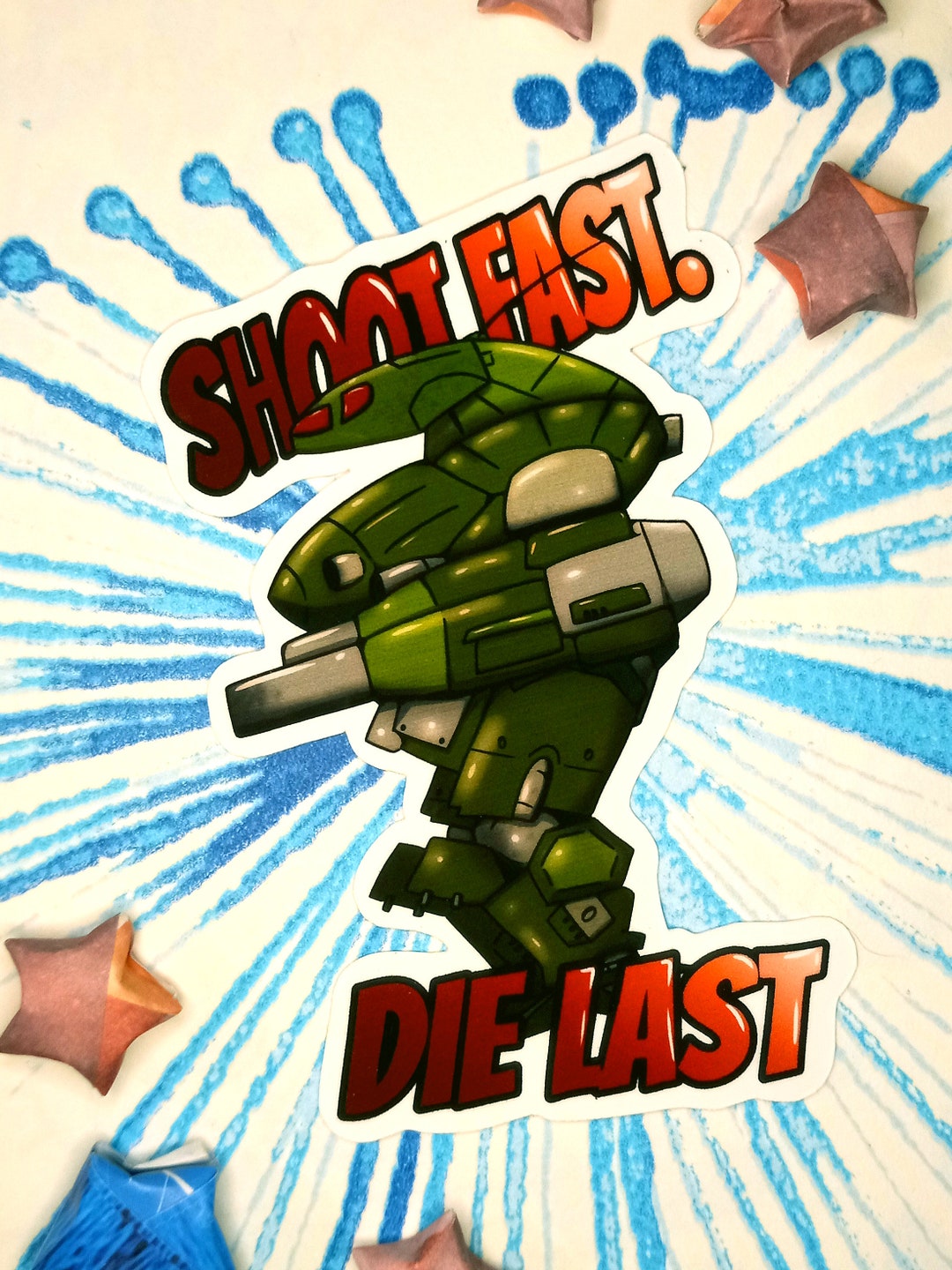 Cute Battletech Sticker | Annihilator: Shoot Fast Die Last - Etsy